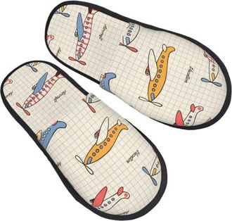 Generic Pantoufles Moelleuses Avions Vintage Ray&eacute;s Chaussures L&eacute;g&egrave;res Confort Chaussons Pour Femme Int&eacute;rieur Homme M