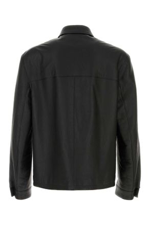 Prada Mens Black Leather Jacket Nero Exterior: Lamb Lining: Cotton Giacche Pelle