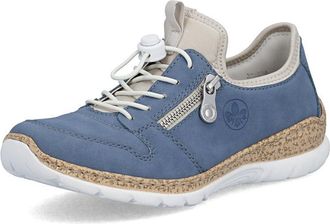 Rieker Damen Slip-On Sneaker N42G0, Frauen Halbschuhe,stra&szlig;enschuhe,Strassenschuhe,Sportschuhe,Freizeitschuhe,Turnschuhe,blau (14),42 EU / 8 UK