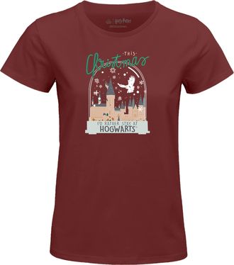 Harry Potter Damen wohapomts341 T-Shirt, Burgunderrot, Small