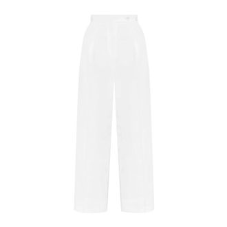 Givenchy Plissierte Hose aus Baumwolle - - Trousers - Damen - Wei&szlig; - XS