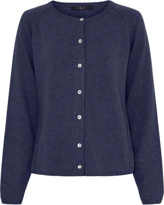 BTF-CPH Btfcph, Femme, Pulls, Bleu, Taille: 38 FR Cardigan en cachemire &agrave; maille fine