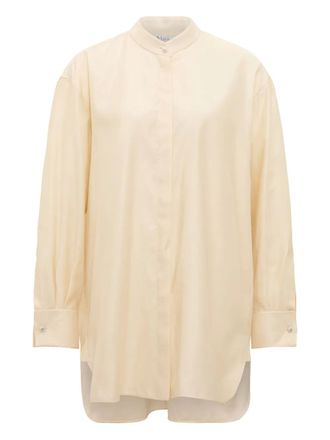 Max Mara Hemd mit Mandarinkragen - Nude