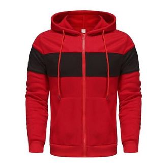 Generic Sweat-shirt à manches longues pour homme - Automne et hiver - Couleurs contrastées - Pour lextérieur - Pour entraînement par temps froid - Vie quotidi
