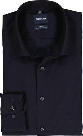 Olymp Herren Hemden blau Baumwoll-Stretch