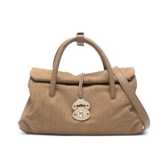 Zanellato Femme, Sacs, Beige, Taille: ONE Size Dotta Amoretto Small Suede Tote Bag