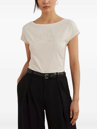 Lauren Ralph Lauren t-shirt à broderies - Blanc