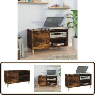 vidaXL Plattenschrank R&auml;uchereiche 84,5x38x48 cm Holzwerkstoff - Plattenspeicher - Vinylregal - Schallplattenaufbewahrung - Wohnraumorganisation - Sideboard