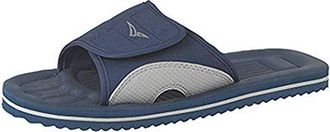 PDQ Tongs de plage, mule de douche, sandale en bleu marine/gris - multicolore - Navy Blue/Grey Textile/EVA