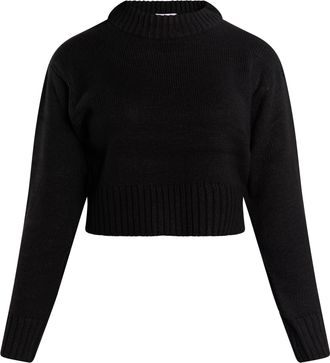 Mymo Kurzer Pullover Damen schwarz