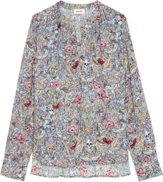 Zadig&Voltaire Bluse mit Blumen-Print - Blau