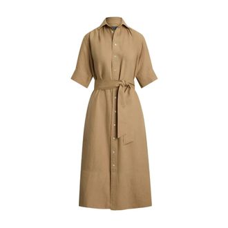 Polo Ralph Lauren G&uuml;rtel-Hemdblusenkleid mit Kn&ouml;pfen - - Dresses - Damen - Braun - XS
