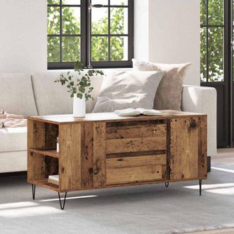 vidaXL Table basse Bois Ancien 102 x 44,5 x 50 cm Bois ding&eacute;nierie vidaXL