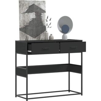 vidaXL Table console noir 90x35x80 cm bois ding&eacute;nierie - Vidaxl