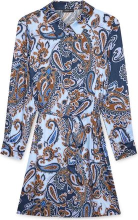 Fiorella Rubino Femme, Robes, Bleu, Taille: 56 FR Chemisier court en viscose &agrave; imprim&eacute; cachemire