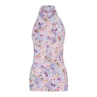 Balmain &Auml;rmelloses Top mit Mohnblumen-Print - - Tops - Damen - Mehrfarbig - S