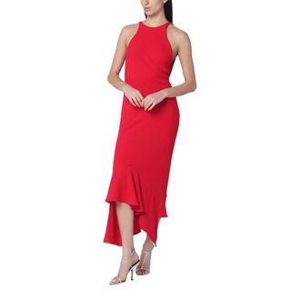 Andamane Femme, Robes, Rouge, Taille: 36 FR Carmen Asymmetric Open Back Midi Dress