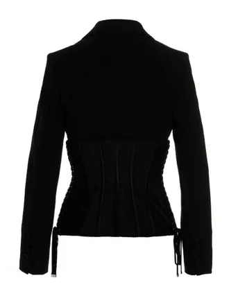 Dolce & Gabbana Womens Black Virgin Wool Blazer Clothing