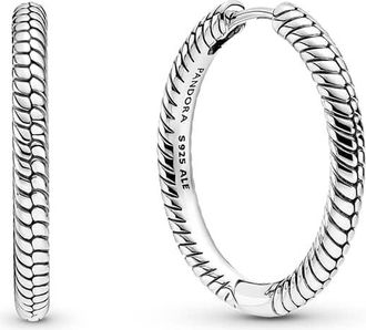 Pandora Moments Charm-Ohrringe aus Sterling-Silber mit Schlangenkettenmuster - inkl. Möglichkeit der Aufnahme weiterer Charms oder Anhänger