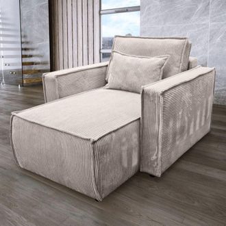 M&S Collection M&s - Fauteuil 104x140x88 cm en velours côtelé beige