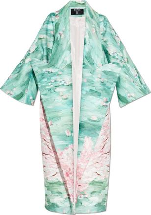 Balmain Femme, Manteaux, Vert, Taille: 36 FR Manteau Long Motif Floral