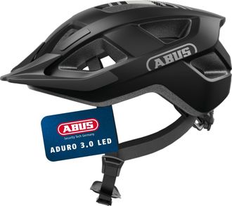 ABUS Fahrradhelm Aduro 3.0 LED - Sportiver City-Helm in stilvollem Design für alltägliche und sportliche Touren - mit Rücklicht - für Damen und Herren - Gr