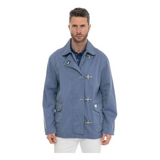 Fay Medium lange Harrington-Jacke - - Jackets - Herren - Blau - M