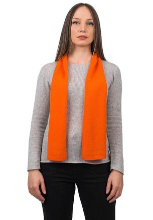 DALLE PIANE CASHMERE Mini Schal aus 100% Kaschmir - Made in Italy - für Frau, Farbe: Orange, Einheitsgröße