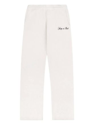 Sporty & Rich pantalon &agrave; logo brod&eacute; - Blanc