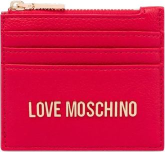Love Moschino Femme, Accessoires, Rouge, Taille: ONE Size Zip Cardholder