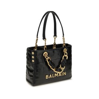 Balmain Womens Black Calf Leather Bos Taurus Shoulder Bag