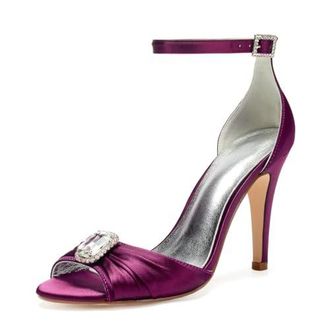 Generic Femmes À Talon Haut Élégant Mariée Stylet Talons Eté Talon Mariage Soirée Chaussures Femmes 10.5Cm,Violet,42 EU