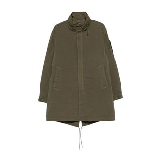 C.P. Company C.p. Company - Parka Fishtail &agrave; capuche en serg&eacute; - Homme - Manteaux - Vert - Taille: L