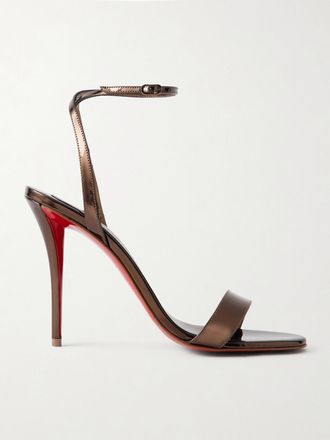 Christian Louboutin Sandales En Cuir Verni M&eacute;tallis&eacute; Miss Z 100