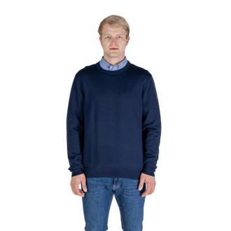 Aquascutum Merino Club Check Ellbogen Patch Pullover - - Knitwear - Herren - Blau - M