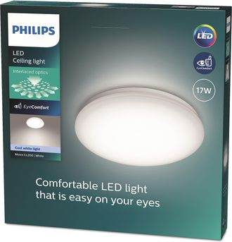 Philips Moire Wand- und Deckenleuchte, 17W, kaltwei&szlig;, warmwei&szlig;, wei&szlig;