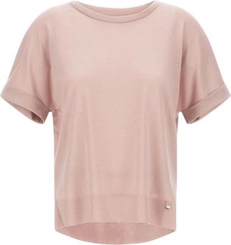 Herno Femme, Tops, Rose, Taille: 38 FR T-Shirt &agrave; Bordure C&ocirc;tel&eacute;e