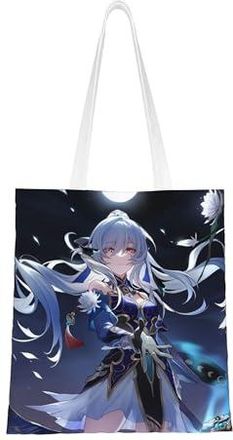 Generic 40.6 X 38.0 cm Canvas Totes Hand Shopping Bag With Honkai Star Rail All Roles Print Impression For Daily Shopping Shoulder Bag