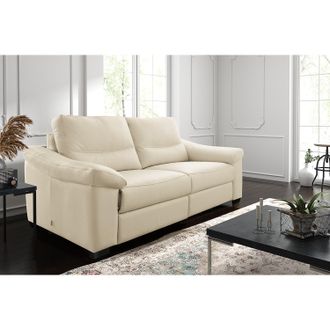 Modoform home24 Sofa Lamexa I 2 -Sitzer Grau/Creme Bezug: Echtleder Füße: Massivholz Buche 175 x 95 x 98cm Keine Funktion Modern