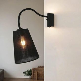 Licht-Erlebnisse Biegsame Wandleuchte flex shade in Schwarz Schwanenhals