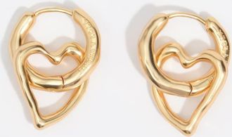 Bimba & Lola Textu Ohrringe mit doppeltem Creolen-Herz in Gold