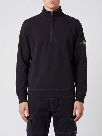 Stone Island Sweat &agrave; col roul&eacute; et demi-zip en coton avec patch logo Compass