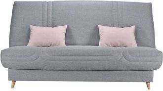 Bultex Clic clac Mona 3 Places - Tissu Gris - L 192 x P 95 x H 101