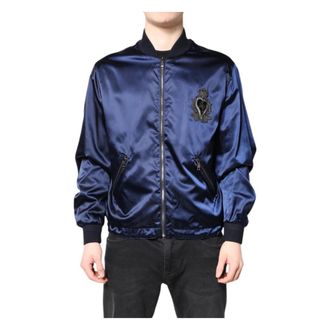 Dolce & Gabbana DG Crown Full Zip Bomber Jacket - - Jackets - Herren - Blau - M