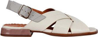 Chie Mihara Femme, Chaussures, Blanc, Taille: 36 1/2 EU Watata flat leather sandal