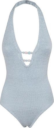 Hunza G Femme, Maillots de bain, Bleu, Taille: ONE Size Adriana Beaded Swim