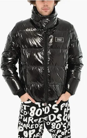 Dsquared2 Patent Nylon Down Jacket with Monogram size 50