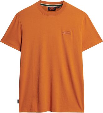 Superdry Herren Essential T-Shirt aus Bio-Baumwolle mit Logo und Stickerei Mojave Orange XXXL