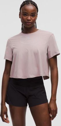 lululemon T-Shirt Pace Crush à motif et dos croisé pour Femmes - Gris - Taille XL