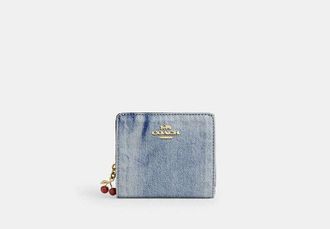 Coach Portemonnaie Aus Loved-Denim Mit Druckverschluss Und Anh&auml;nger